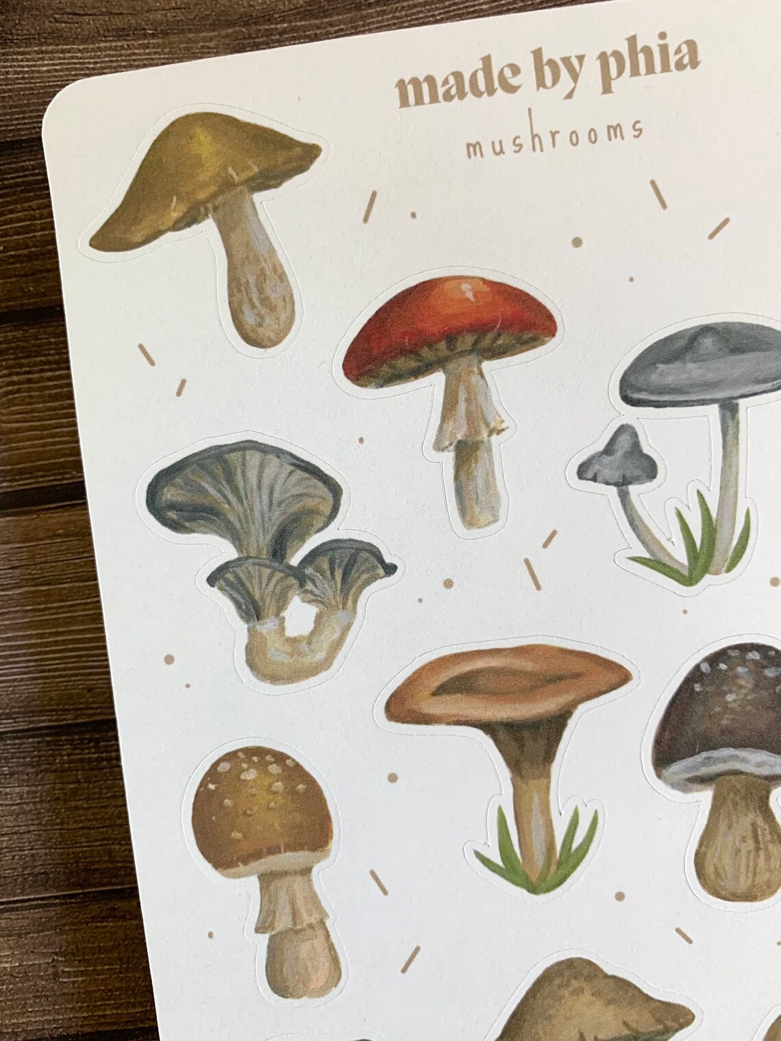 Mushrooms Sticker Sheet Bullet Journal Stickers Planner | Etsy