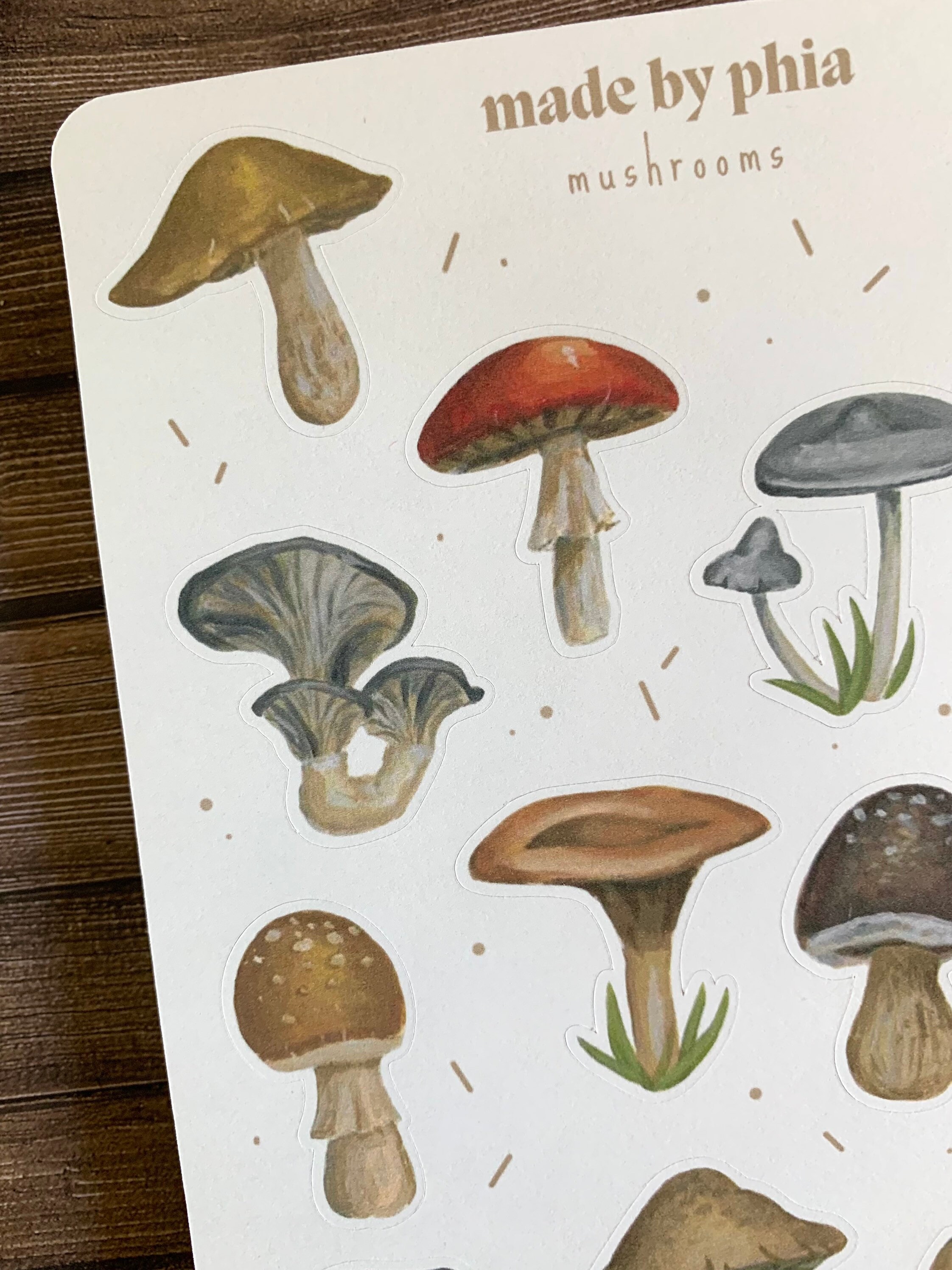 Mushrooms Sticker Sheet Bullet Journal Stickers Planner | Etsy