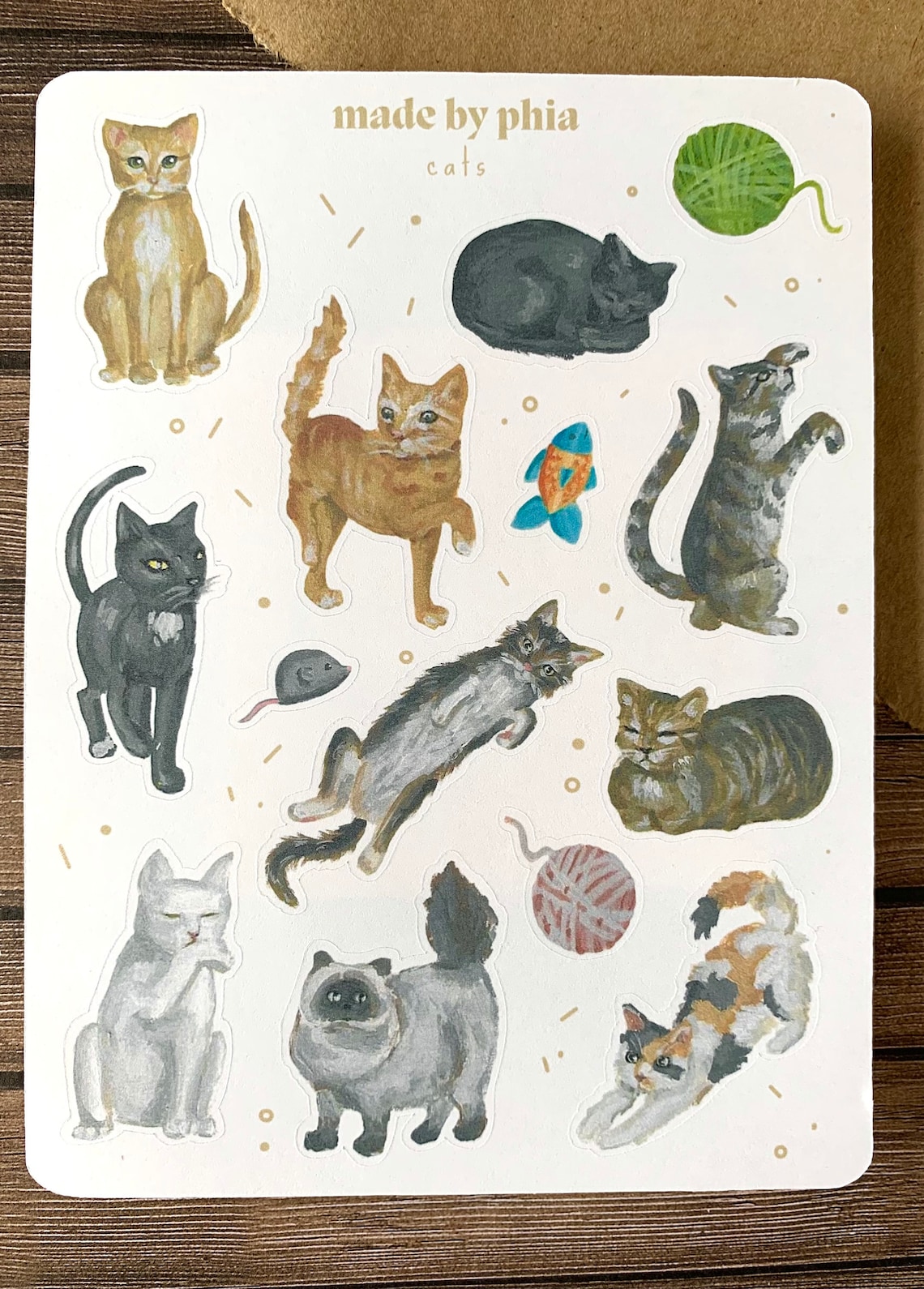 Cats Sticker Sheet Kitten Stickers Cute Cats Stickers - Etsy