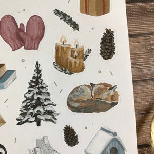 Winter Sticker Sheet Cozy Winter Stickers, Bullet Journal Stickers ...