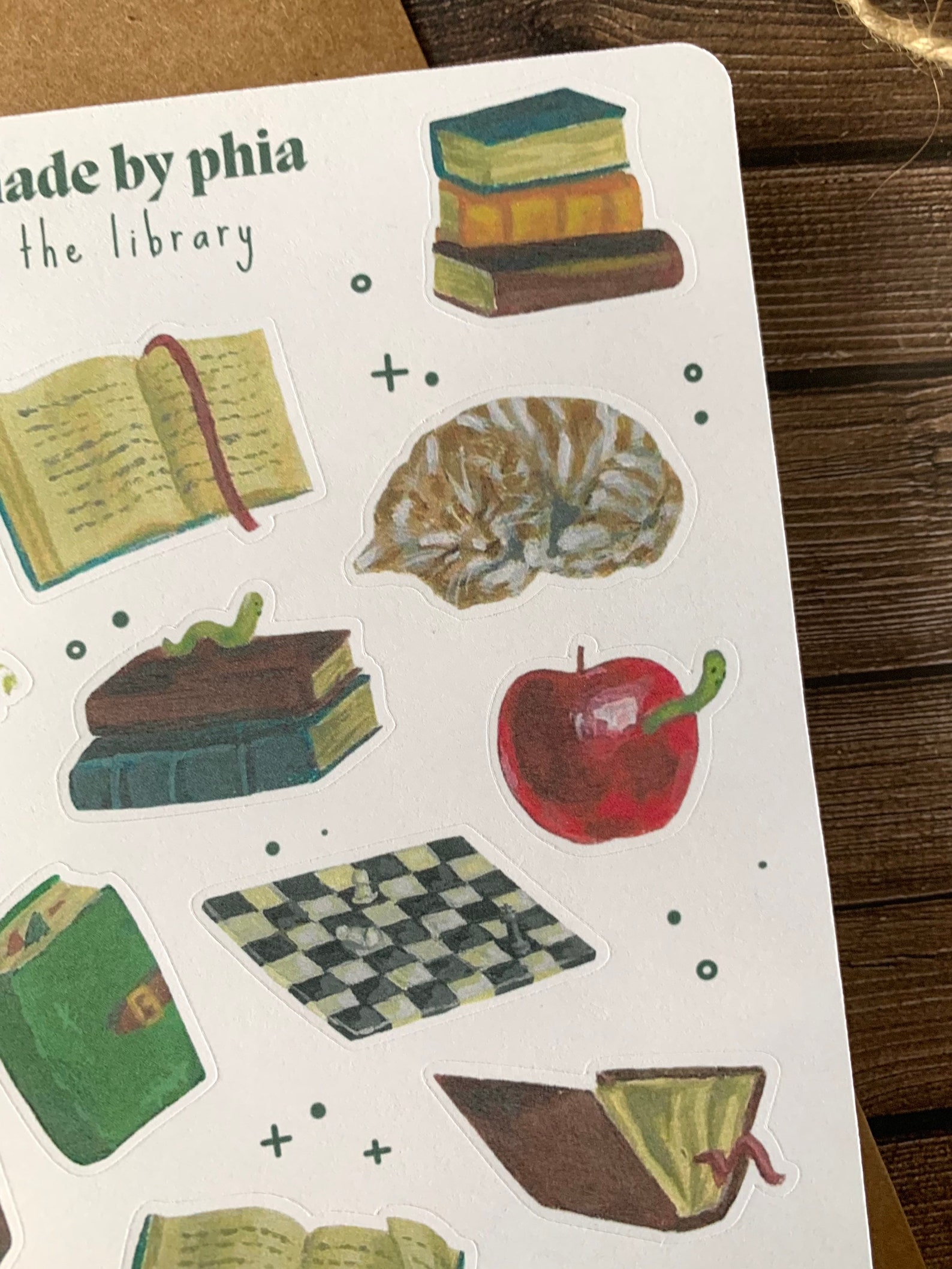 Library Sticker Sheet Book Stickers Academia Sticker Sheet - Etsy