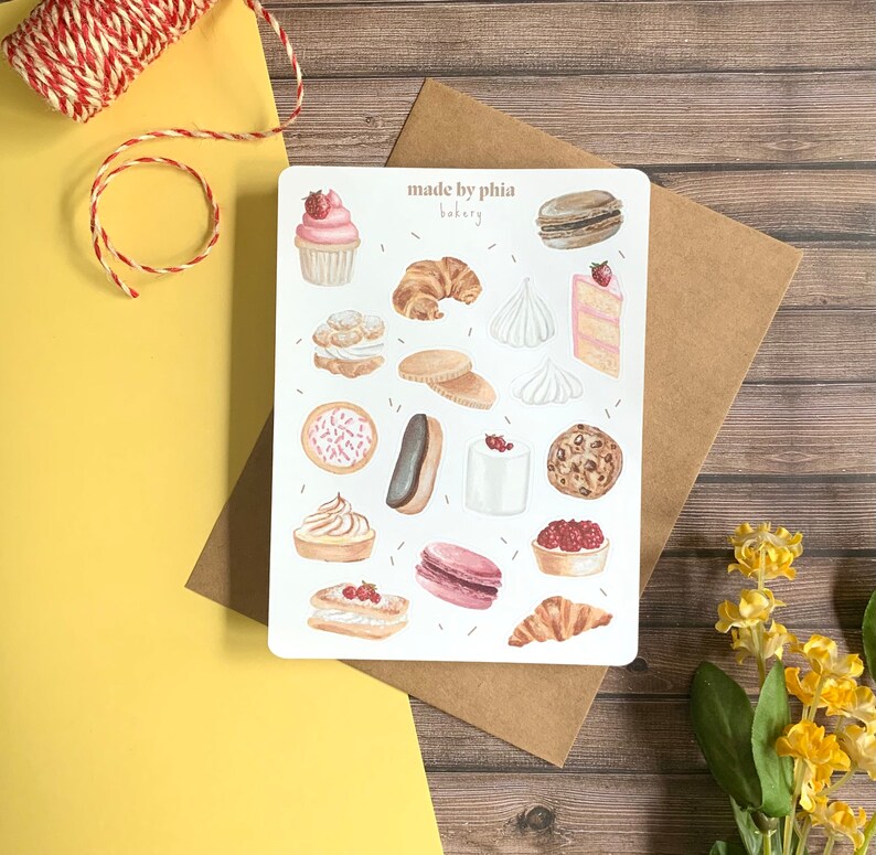Bakery Sticker Sheet Pastry Stickers Bullet Journal - Etsy