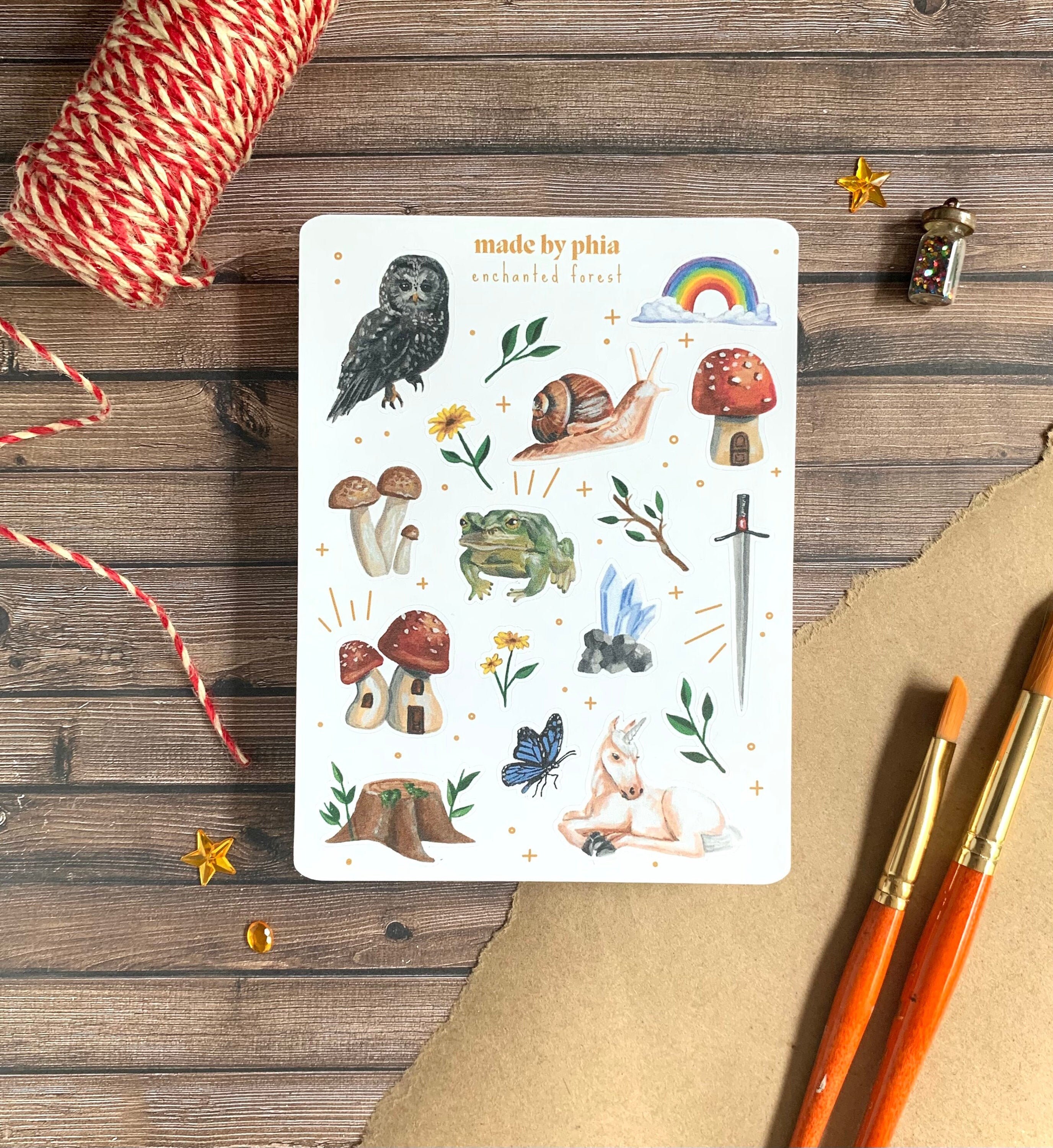 Enchanted Forest Sticker Sheet Bullet Journal Stickers | Etsy