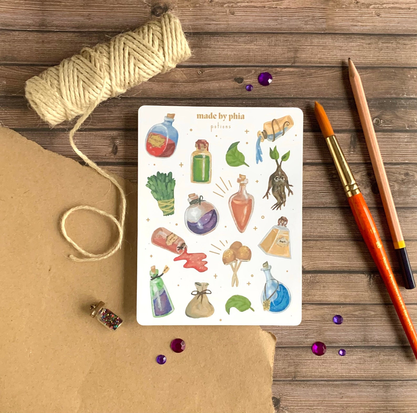 Potions Sticker Sheet Magical Sticker Sheet Witchy - Etsy