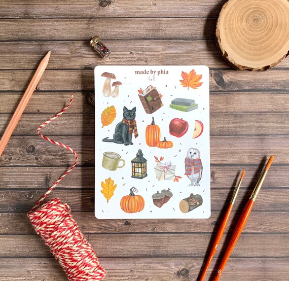 Fall Sticker Sheet Autumn Sticker Sheet Bullet Journal - Etsy