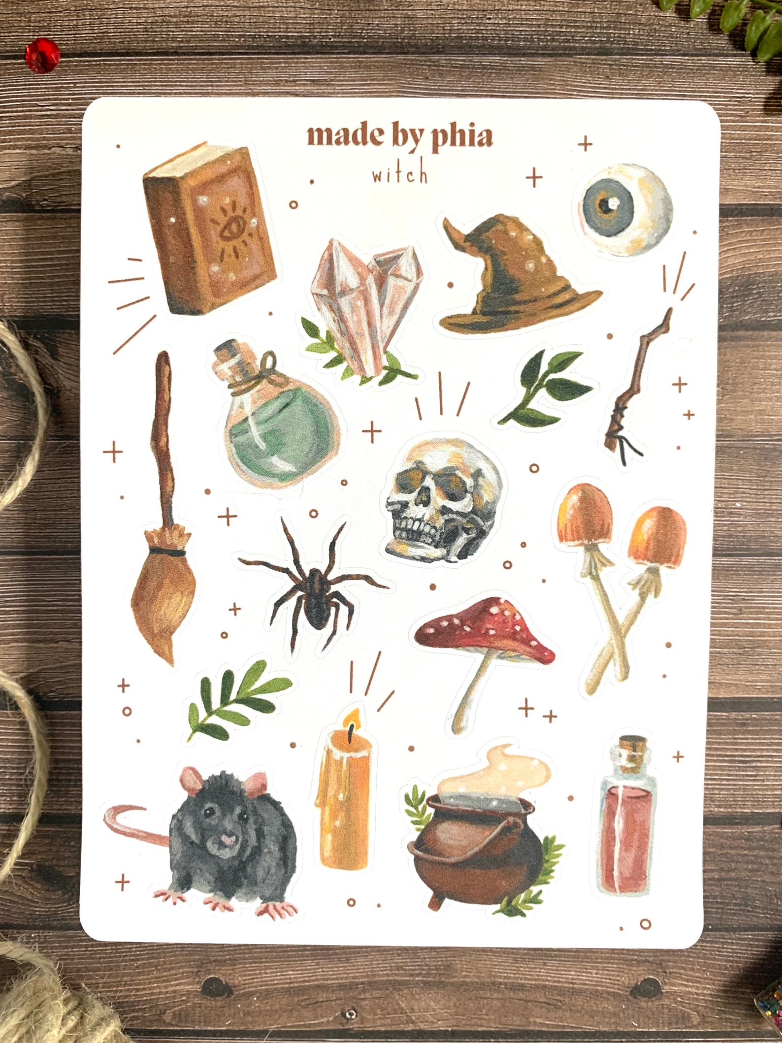 Witch Sticker Sheet Bullet Journal Stickers Planner | Etsy