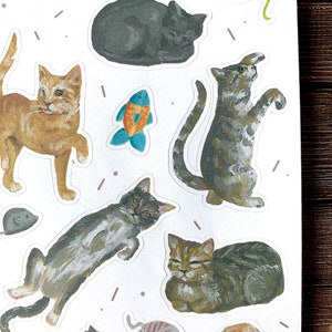 Cats Sticker Sheet Kitten Stickers, Cute Cats Stickers, Bullet ...