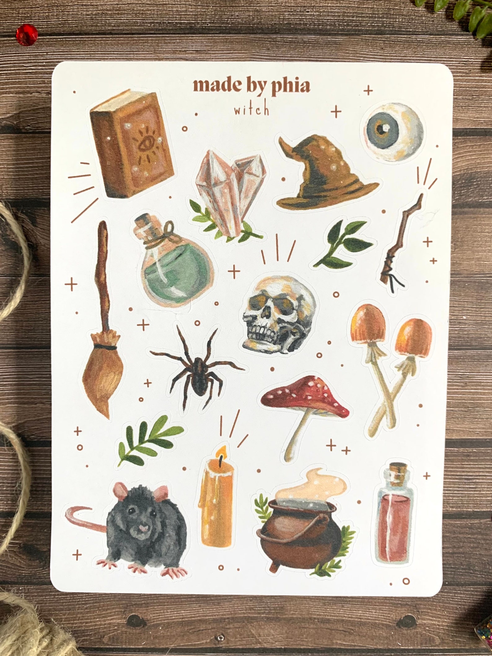 Witch Sticker Sheet Bullet Journal Stickers Planner - Etsy
