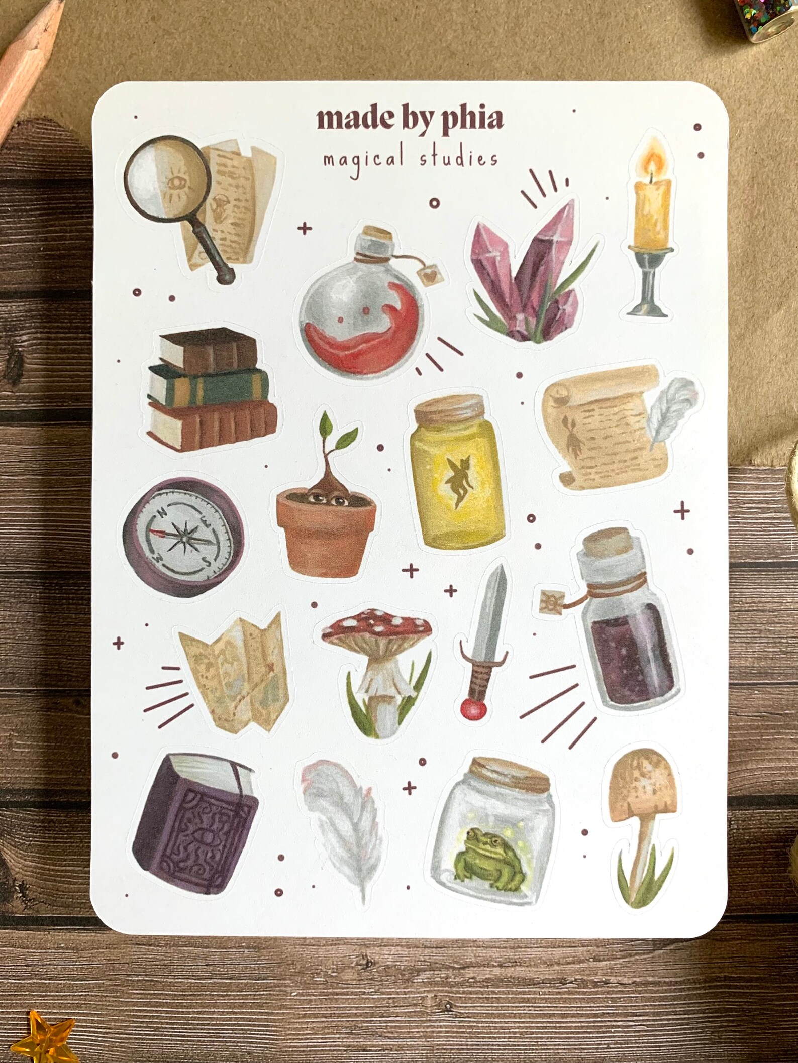 Magical Studies Sticker Sheet Magical Stickers Bullet - Etsy