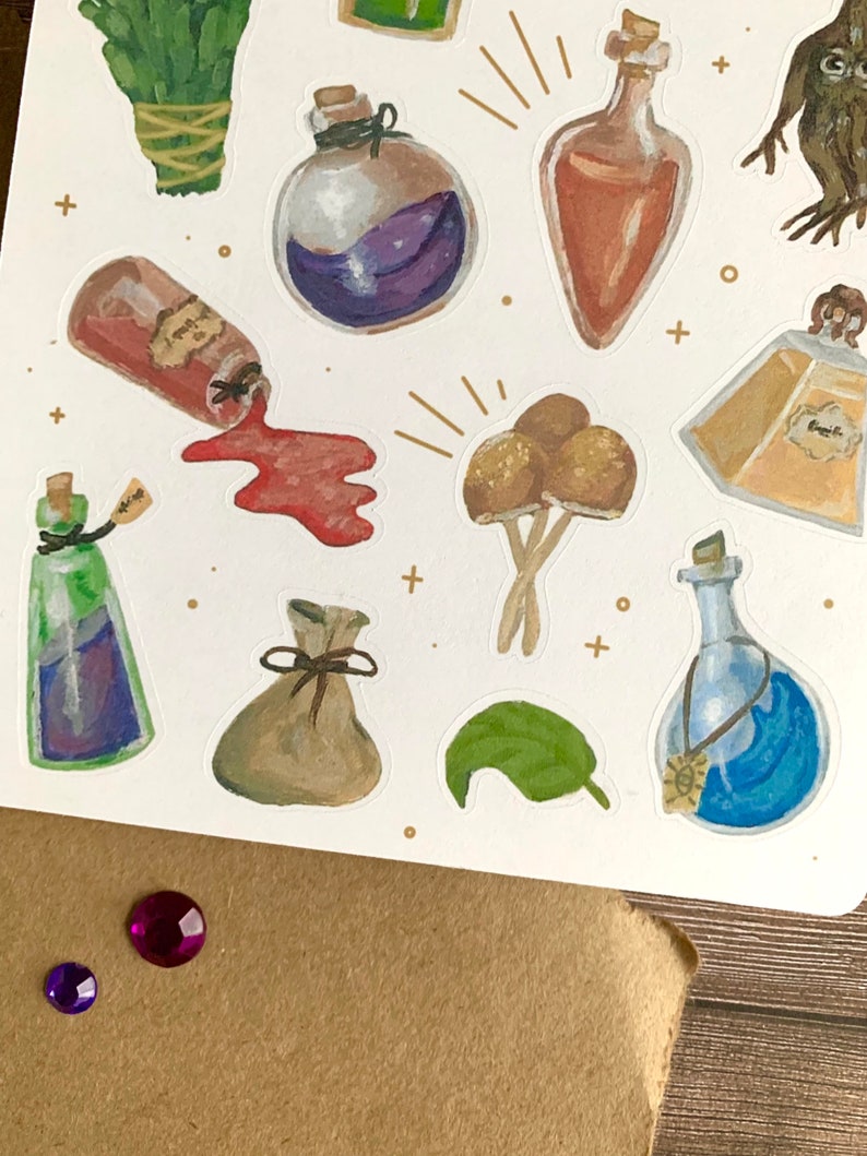 Potions Sticker Sheet Magical Sticker Sheet Witchy - Etsy