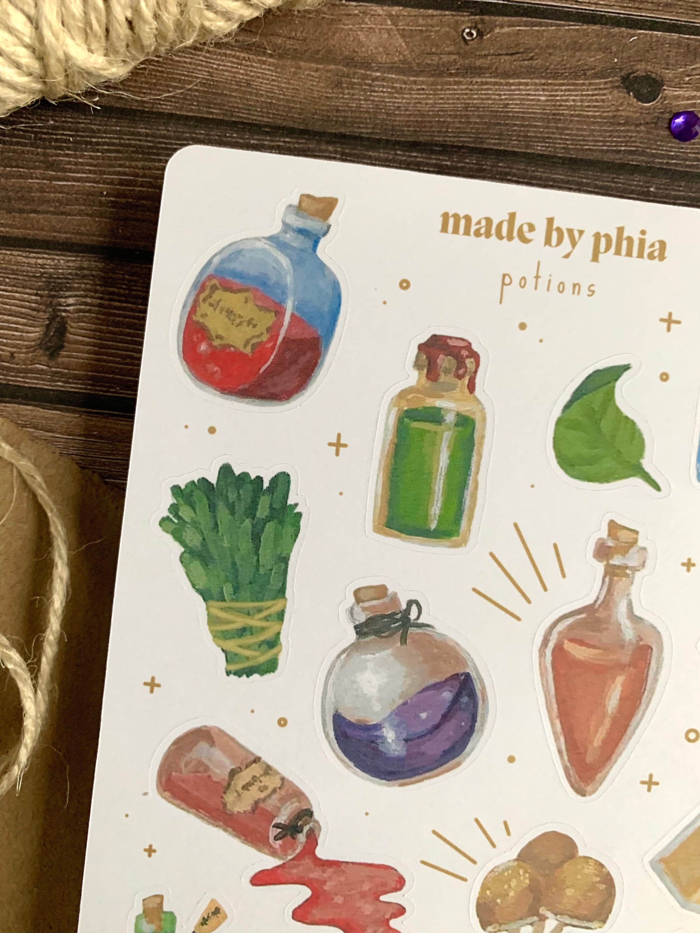 Potions Sticker Sheet Magical Sticker Sheet Witchy | Etsy