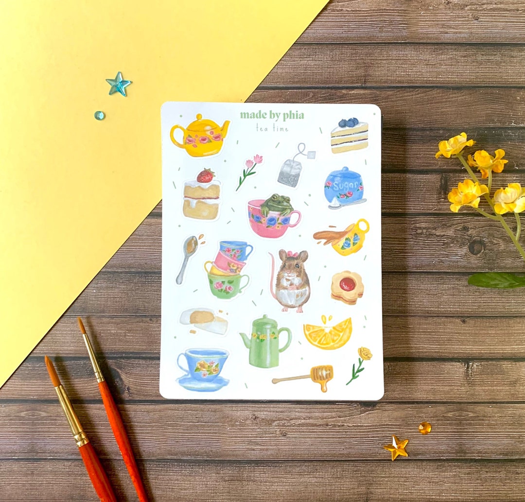 Tea Time Sticker Sheet Bullet Journal Stickers Planner - Etsy