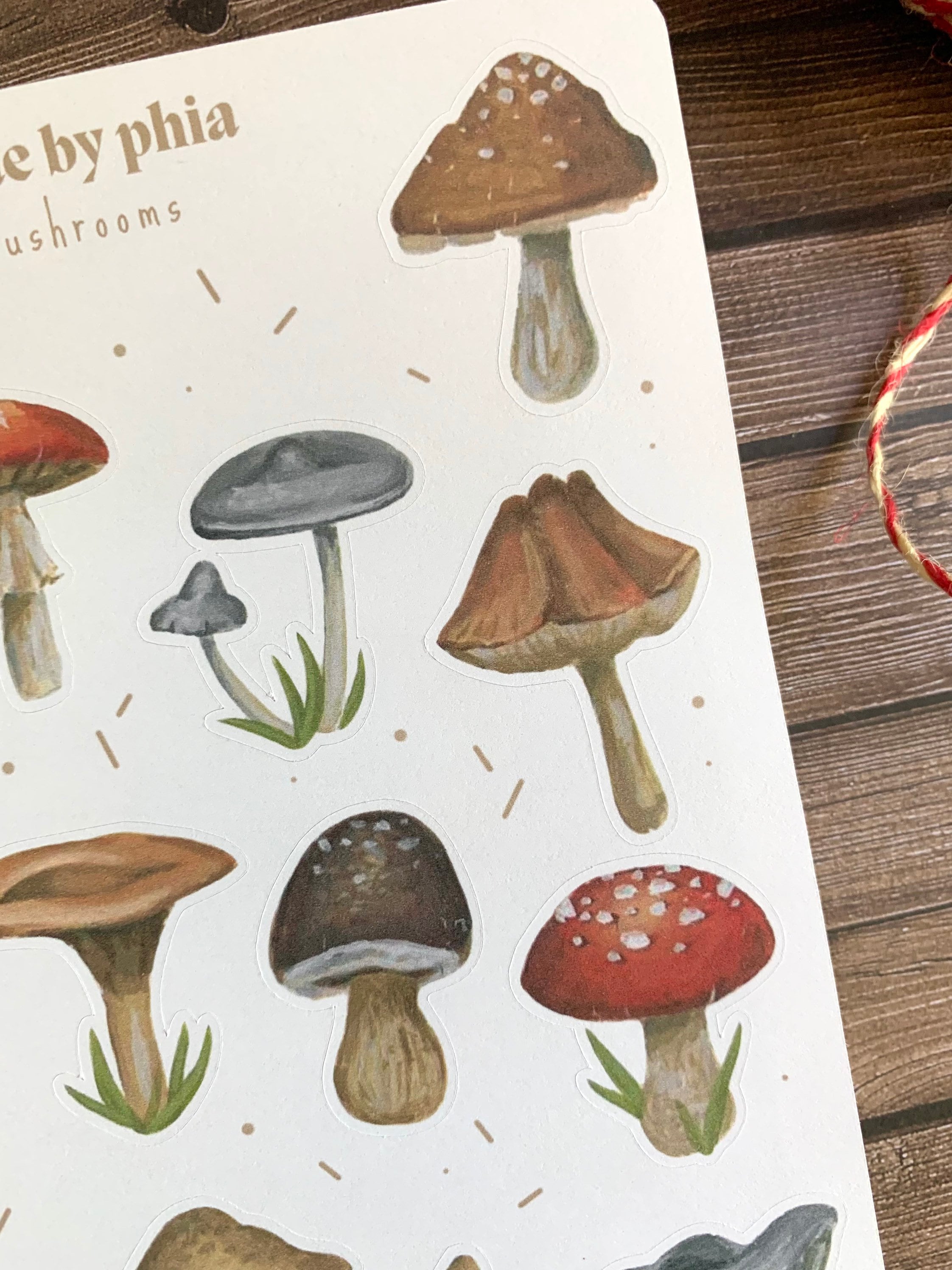 Mushrooms Sticker Sheet Bullet Journal Stickers Planner | Etsy