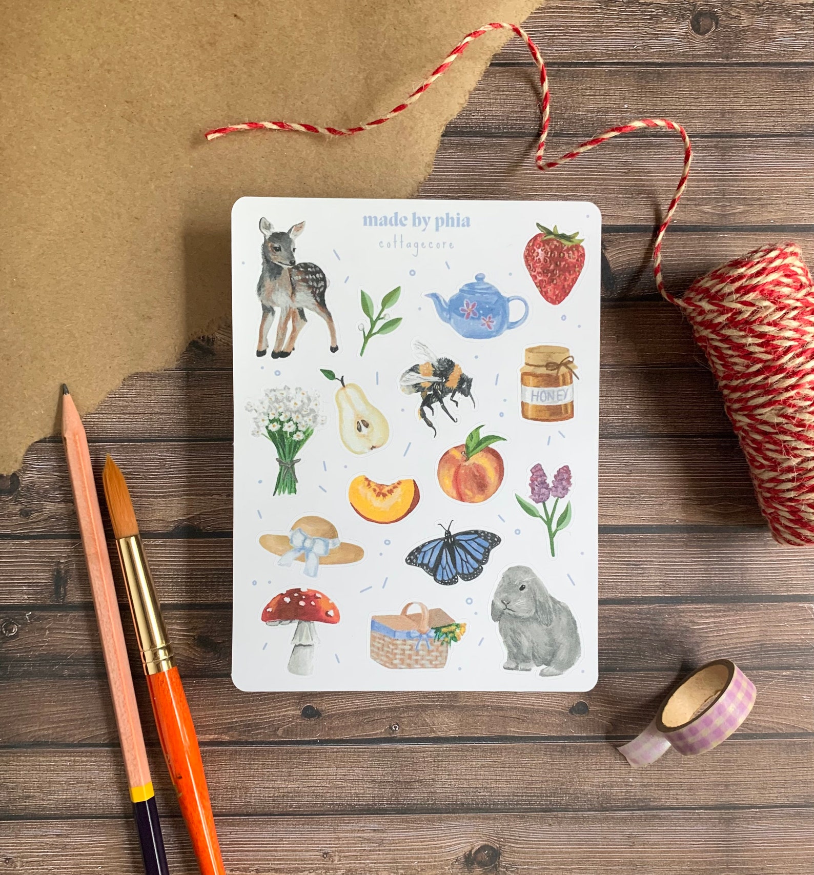 Cottagecore Sticker Sheet Bullet Journal Stickers Planner | Etsy