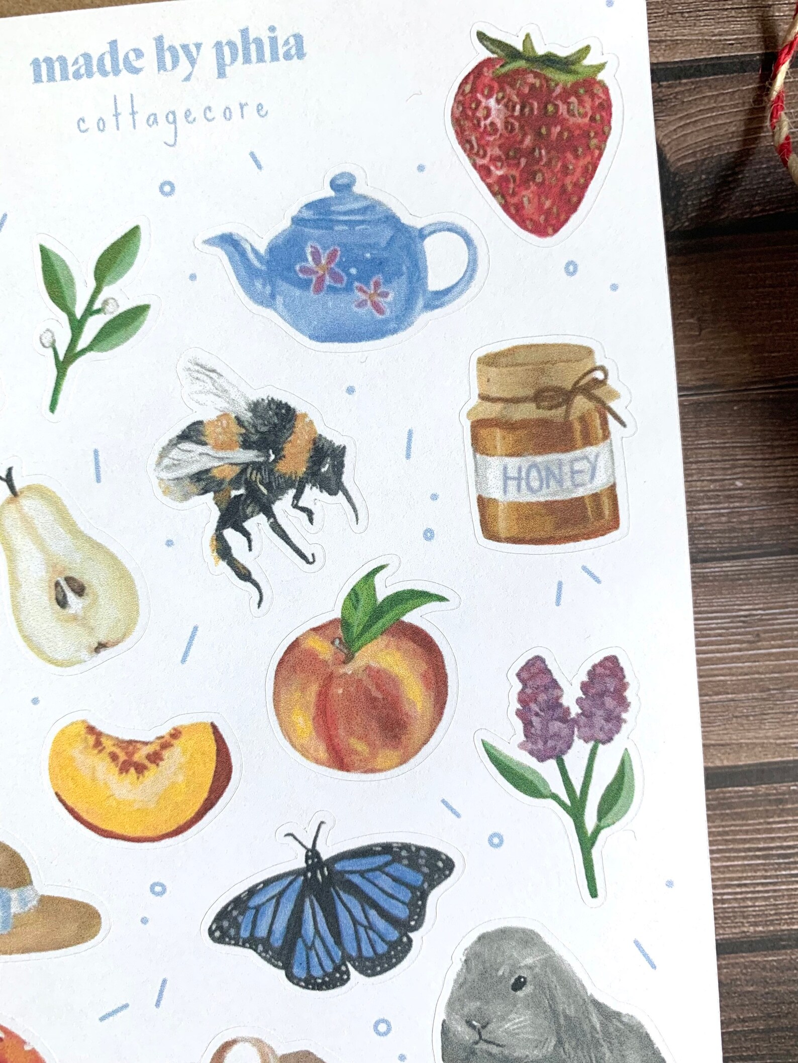 Cottagecore Sticker Sheet Bullet Journal Stickers Planner | Etsy