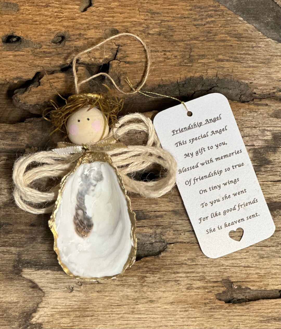 Oyster Shell Friendship Angel Ornament - Etsy