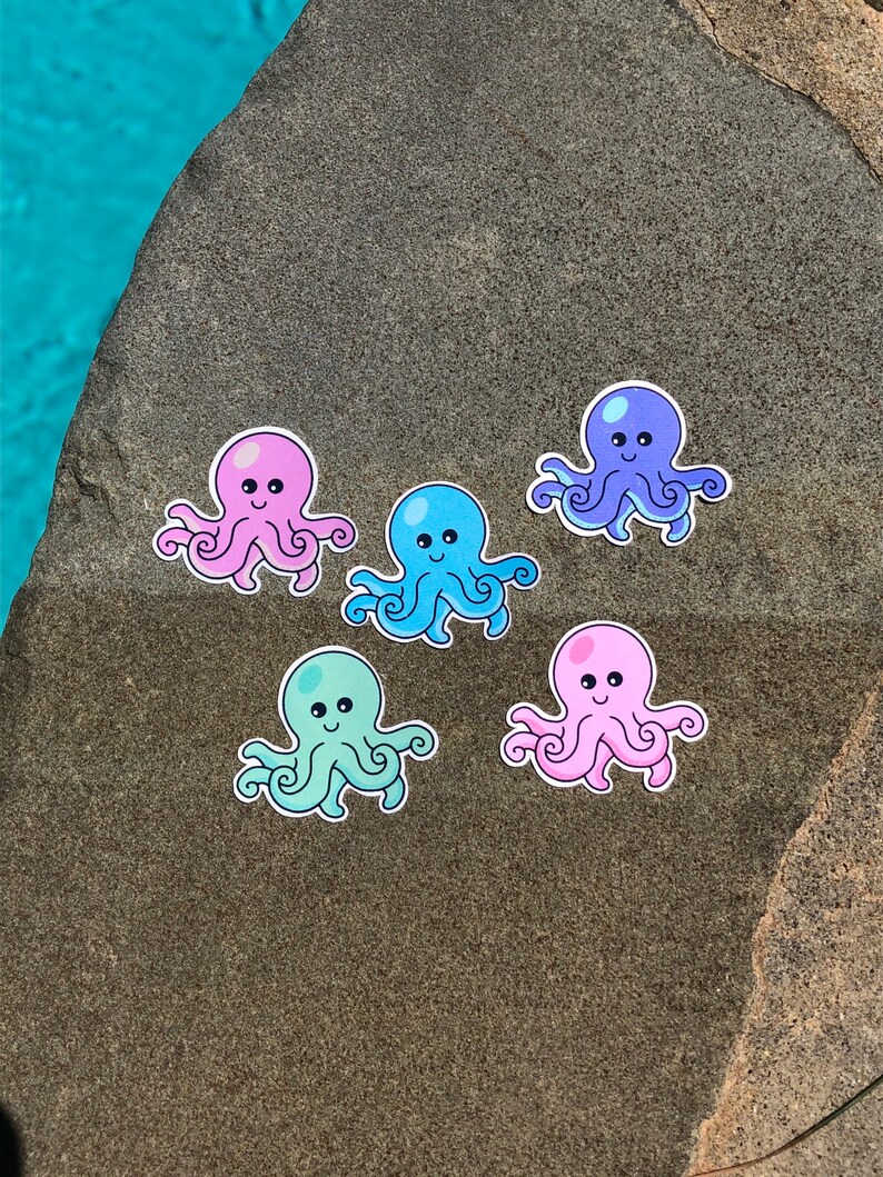 Octopus Stickers Waterproof Vinyl Sticker Laptop Sticker | Etsy