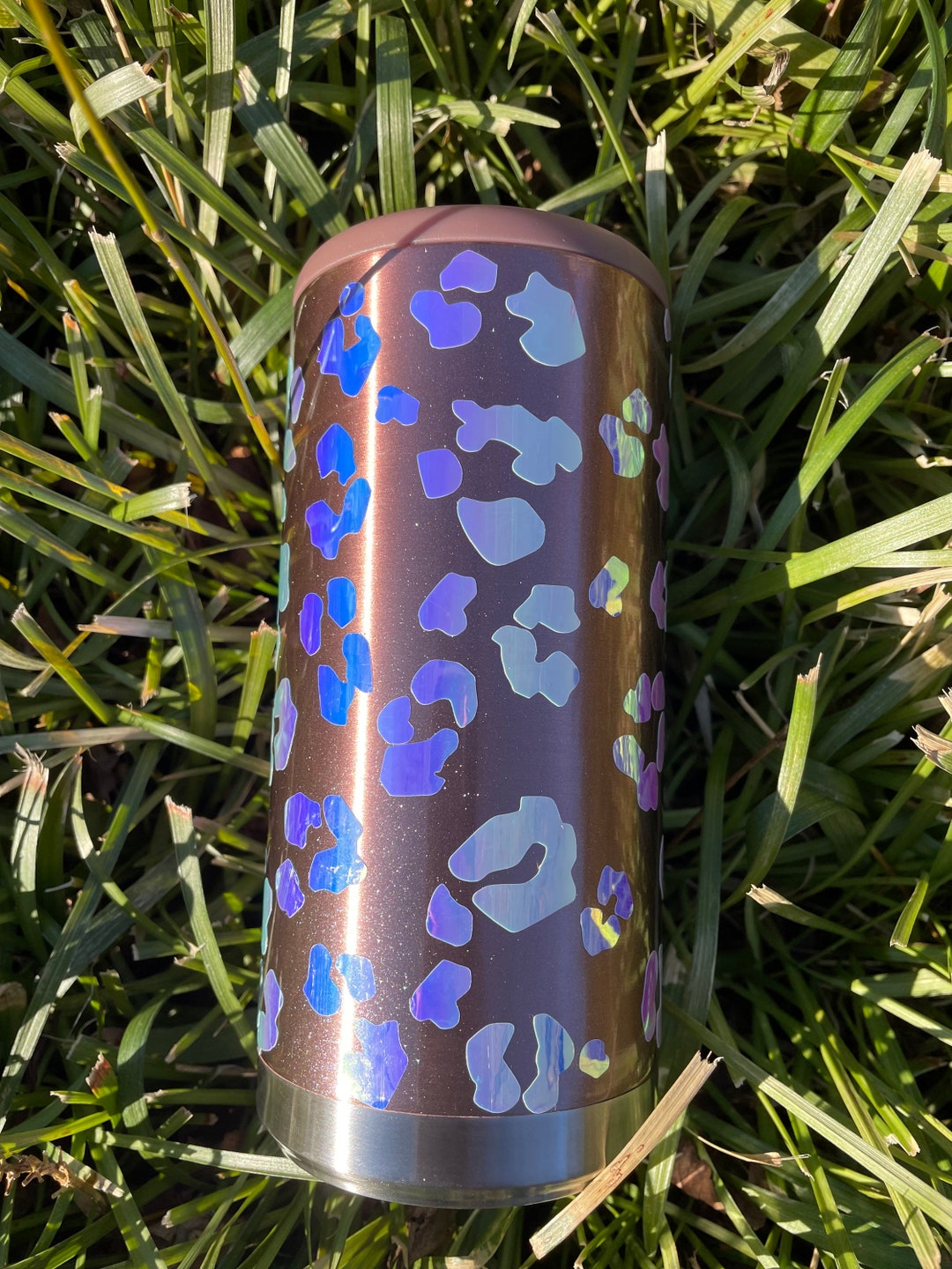 Cheetah Print Skinny Can Cooler - Etsy