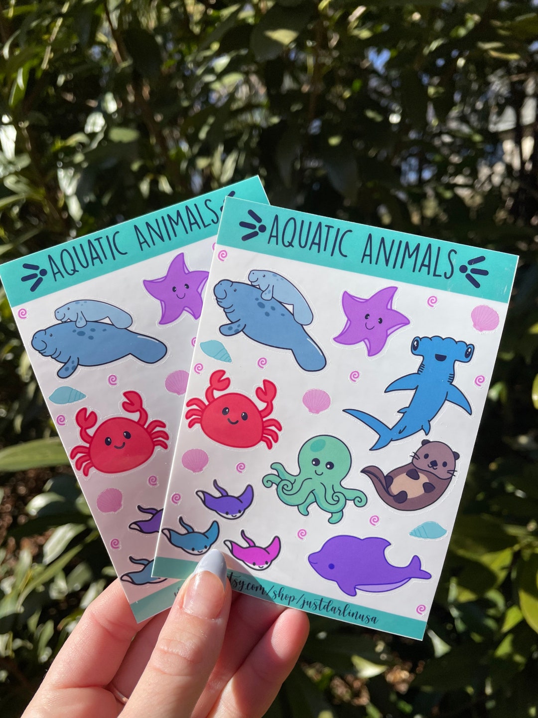 Aquatic Animals Sticker Sheet - Etsy