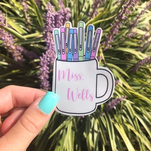 Custom Teacher Sticker, Flair Pen Sticker, Teacher Sticker, Back to ...
