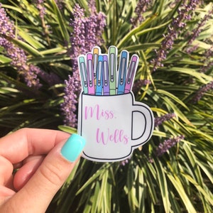 Custom Teacher Sticker, Flair Pen Sticker, Teacher Sticker, Back to ...