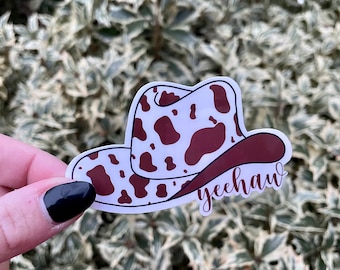 Yeehaw Cowboy Hat Waterproof Vinyl Decal Sticker L Yeehaw Sticker L ...