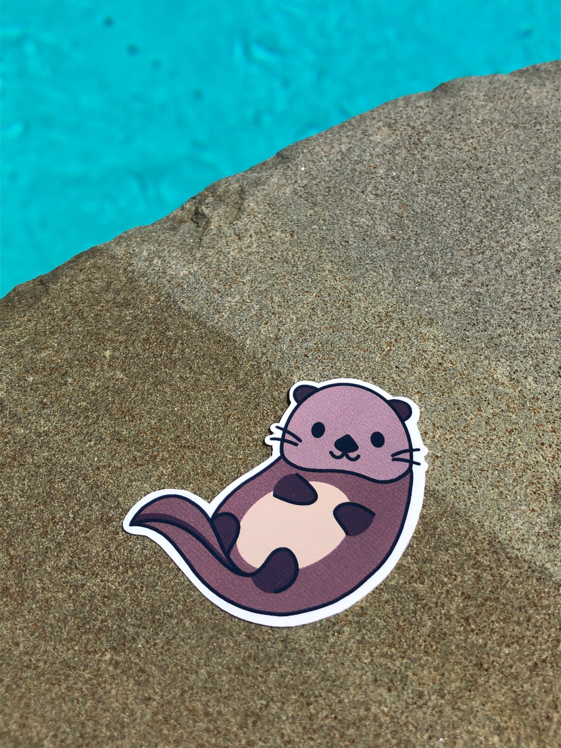 Otter Sticker Waterproof Vinyl Sticker Laptop Sticker Water | Etsy
