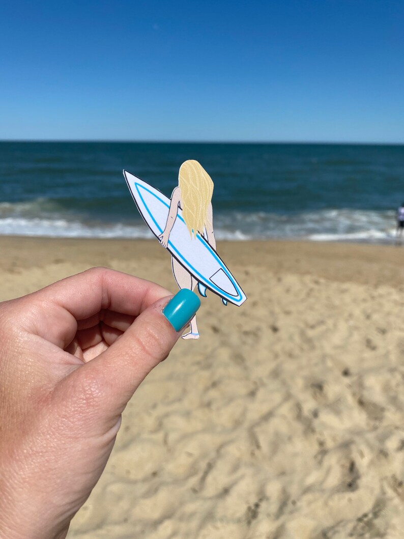 Surfer Girl Sticker/ Blonde Surfer Girl/ Beach Sticker/ | Etsy