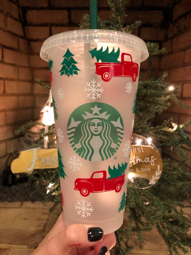 Christmas Starbucks Cold Cup Reusable Starbucks Cup | Etsy