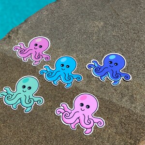 Octopus Stickers, Waterproof Vinyl Sticker, Laptop Sticker, Water ...