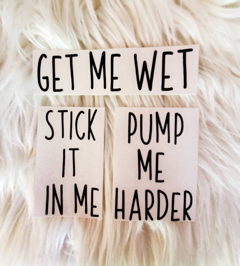 Adult Humor Bathroom Decal Set stick it in me get me wet | Etsy