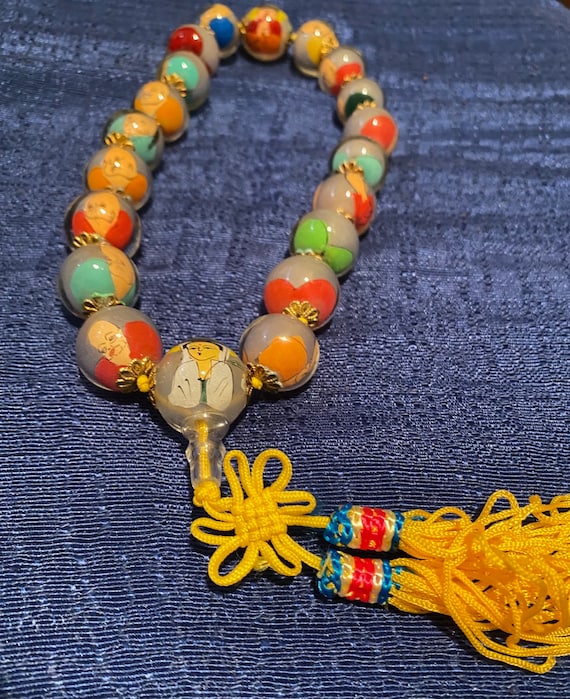Chinese Reverse Painted Prayers Beads: Buddhaguanyin and 18 | Etsy