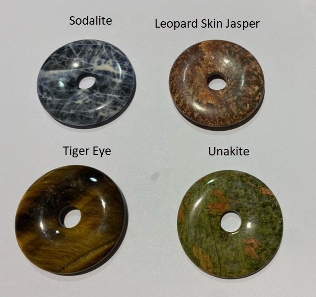 Natural Gemstone PI Donut Disc: Leopard Skin Jasper | Etsy