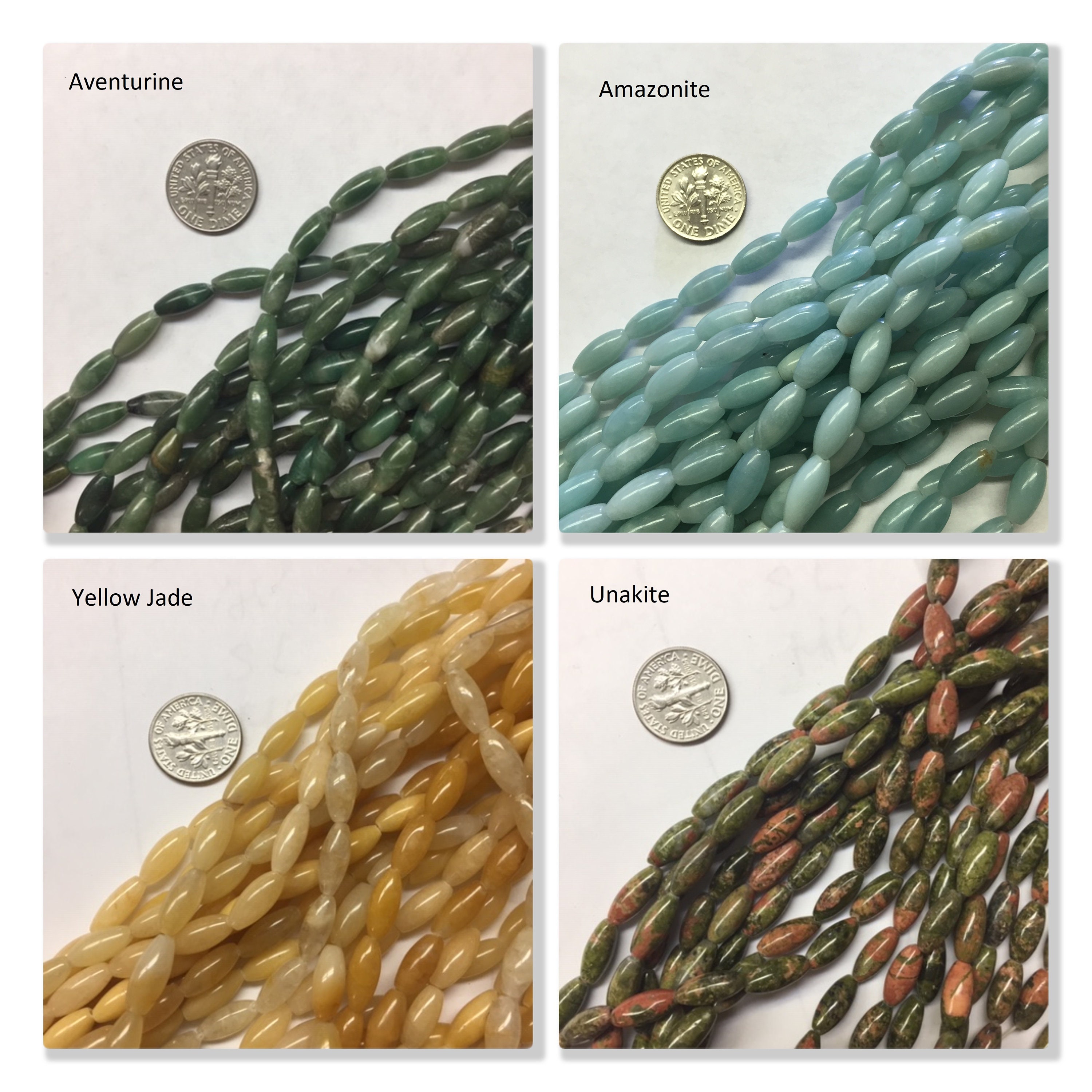 Gemstone Oval Rice Beads 5x12mm 15.5 | Etsy