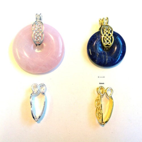 Gold Plated Silver Plated Donut Bail Donut Holder Pi Stone - Etsy