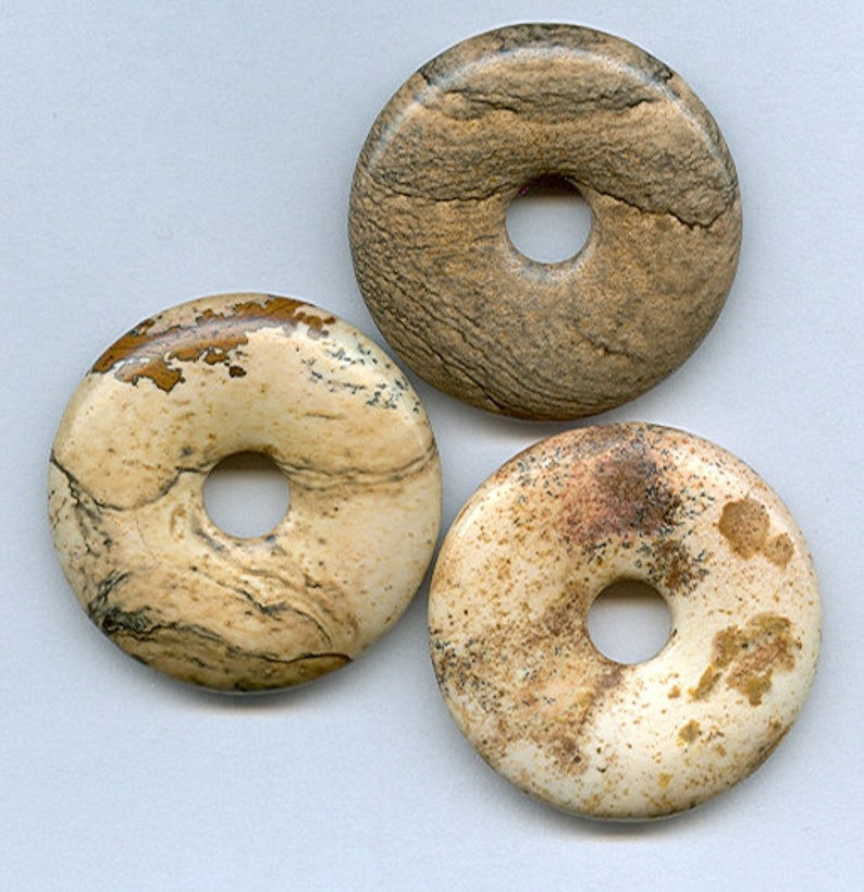 Natural Gemstone Pi Stone, Donut, Disc. - Etsy