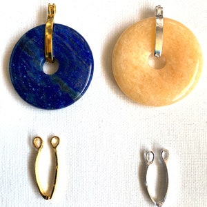 Sterling Silver Donut Bail, Donut Holder, Pi Stone Bail, Pendant Bail ...