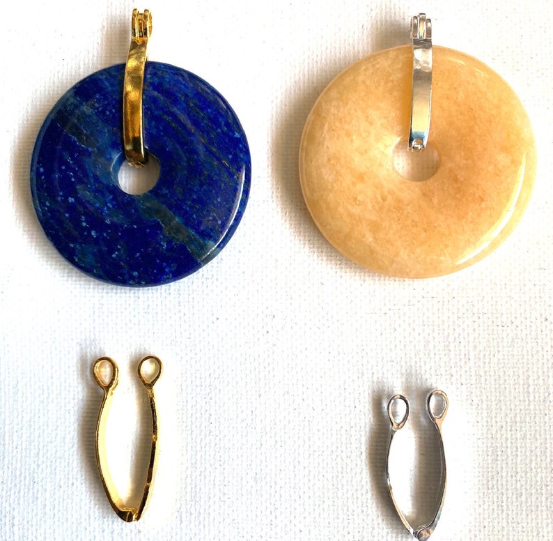 Sterling Silver Donut Bail, Donut Holder, Pi Stone Bail, Pendant Bail ...