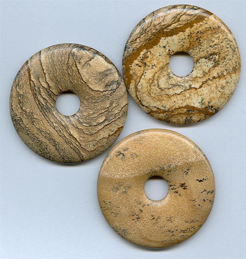 Natural Gemstone Pi Stone, Donut, Disc. - Etsy