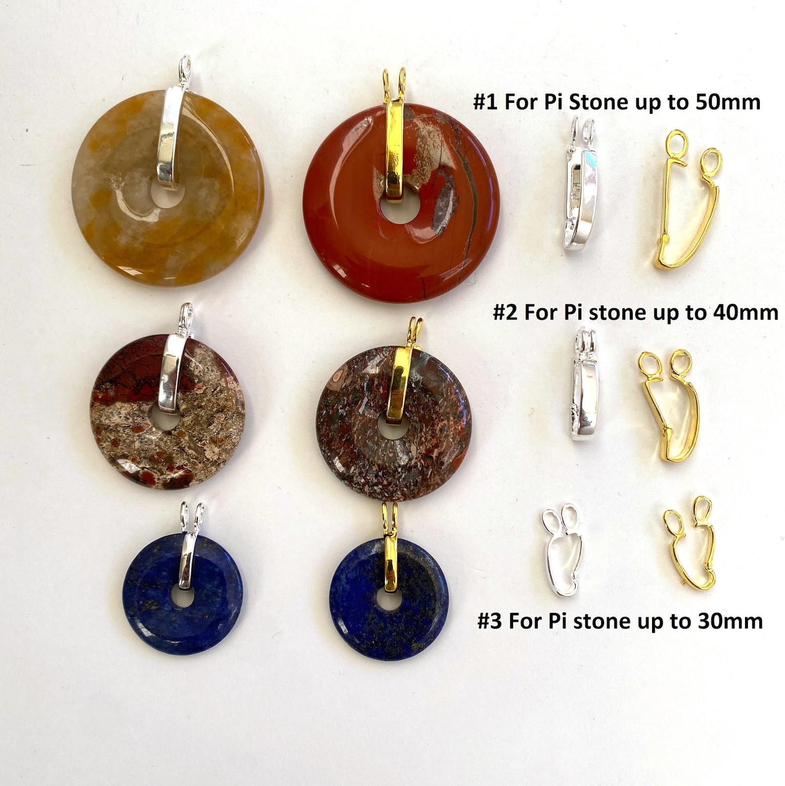 Gold Plated Silver Plated Donut Bail, Donut Holder, Pi Stone Bail ...