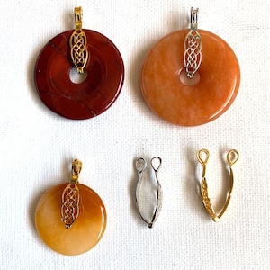 Sterling Silver Donut Bail, Donut Holder, Pi Stone Bail, Pendant Bail ...