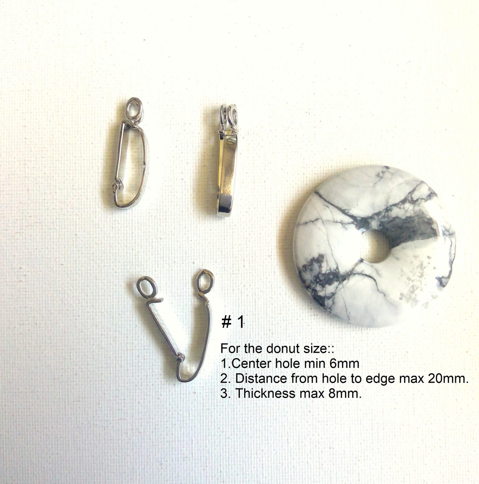 Gold Plated Silver Plated Donut Bail, Donut Holder, Pi Stone Bail ...