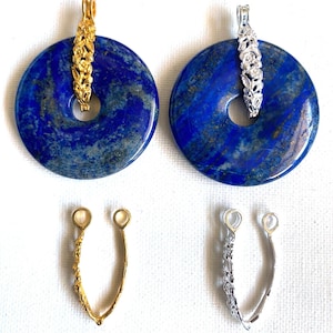 Sterling Silver Donut Bail, Donut Holder, Pi Stone Bail, Pendant Bail ...