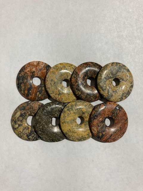 Natural Gemstone PI Donut Disc: Leopard Skin Jasper | Etsy