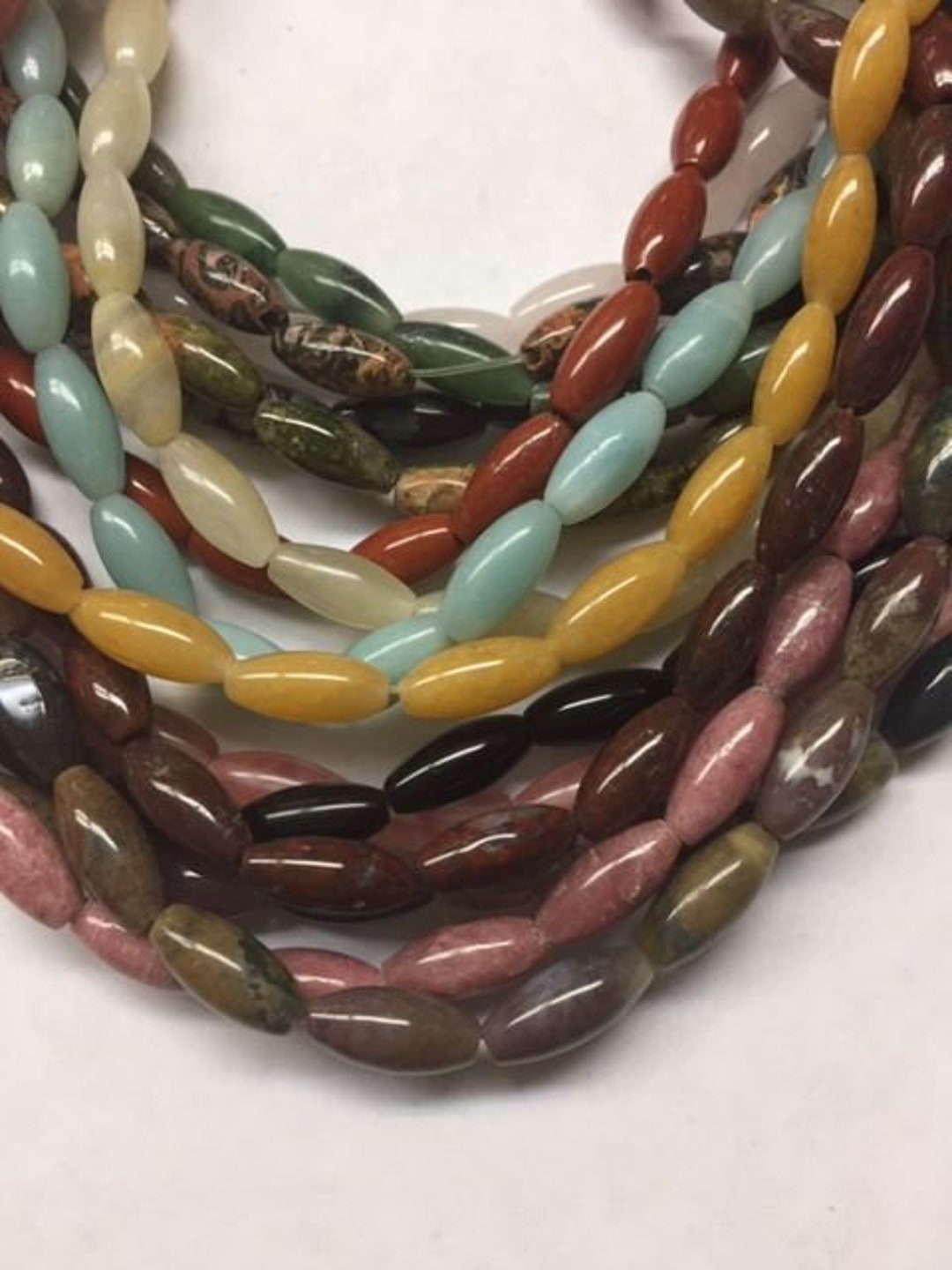 Gemstone Oval Rice Beads 5x12mm, 15.5" - Etsy