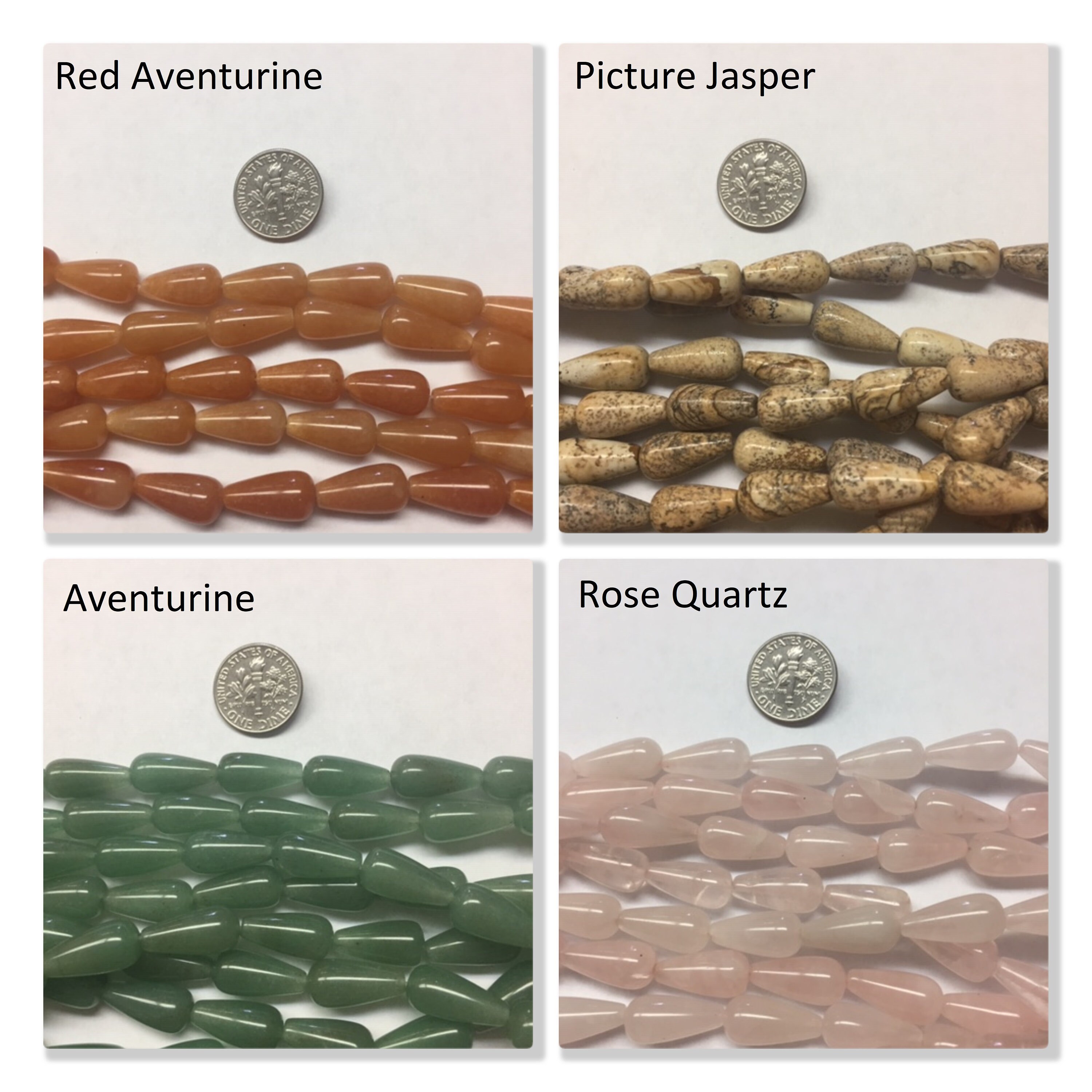 Gemstone Tear Drop Beads, 15.5" - Etsy