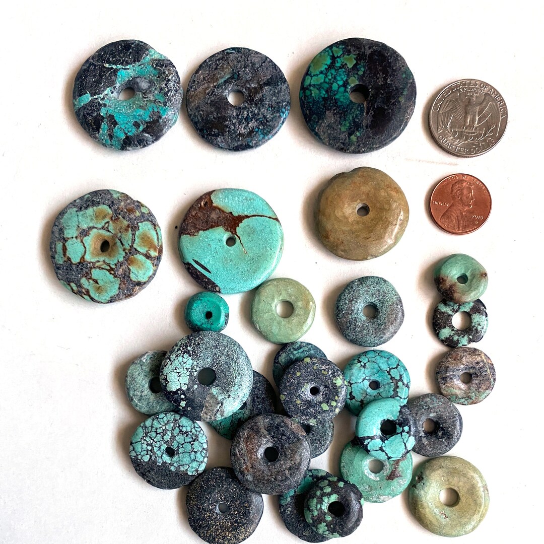 Vintage Natural Chinese Turquoise Pi, Assorted Color - Etsy
