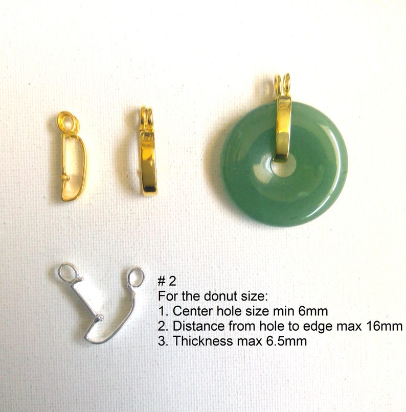 Gold Plated Silver Plated Donut Bail, Donut Holder, Pi Stone Bail ...