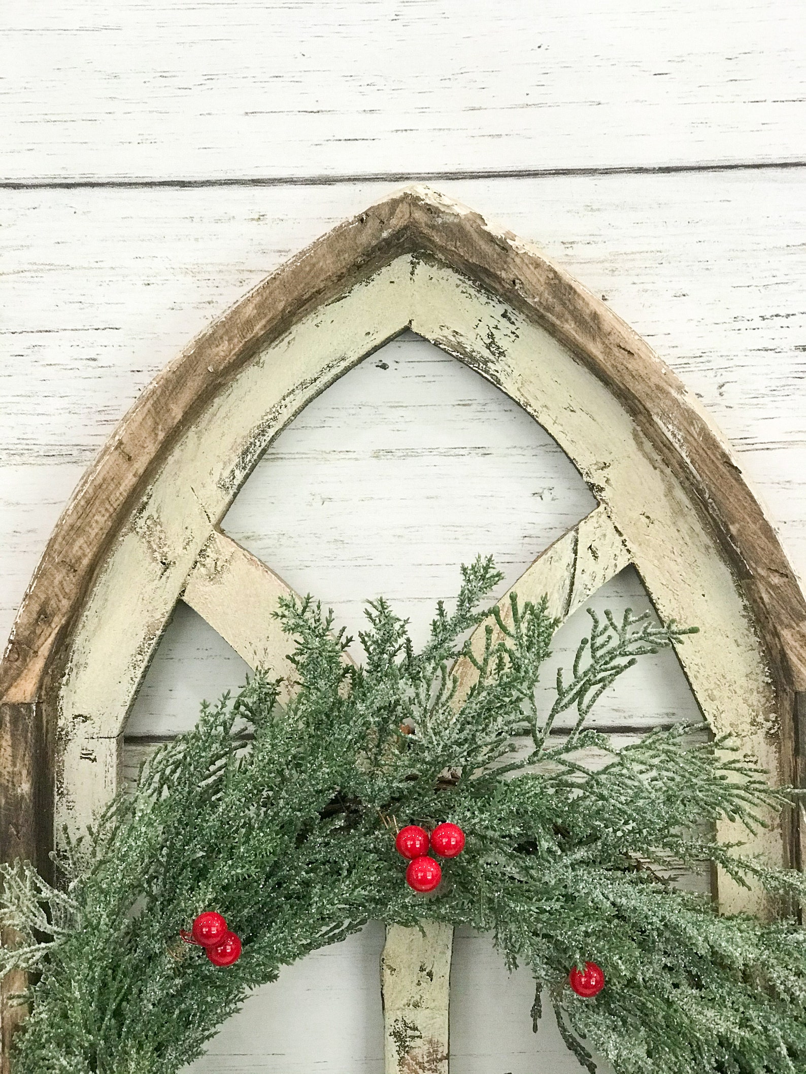 Cathedral Farmhouse Style Christmas Wood Window Frame - Etsy