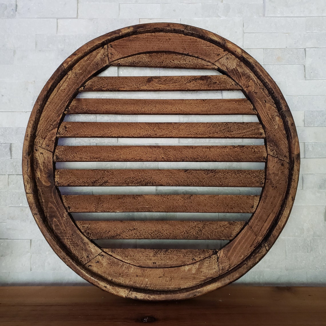 Round Wood Wall Decor Farmhouse Window Frame - Etsy